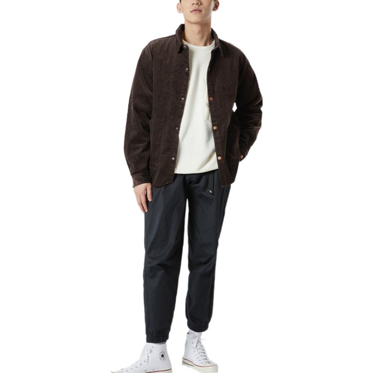 CONVERSE converse corduroy button shirt asia sizing 'dark brown'